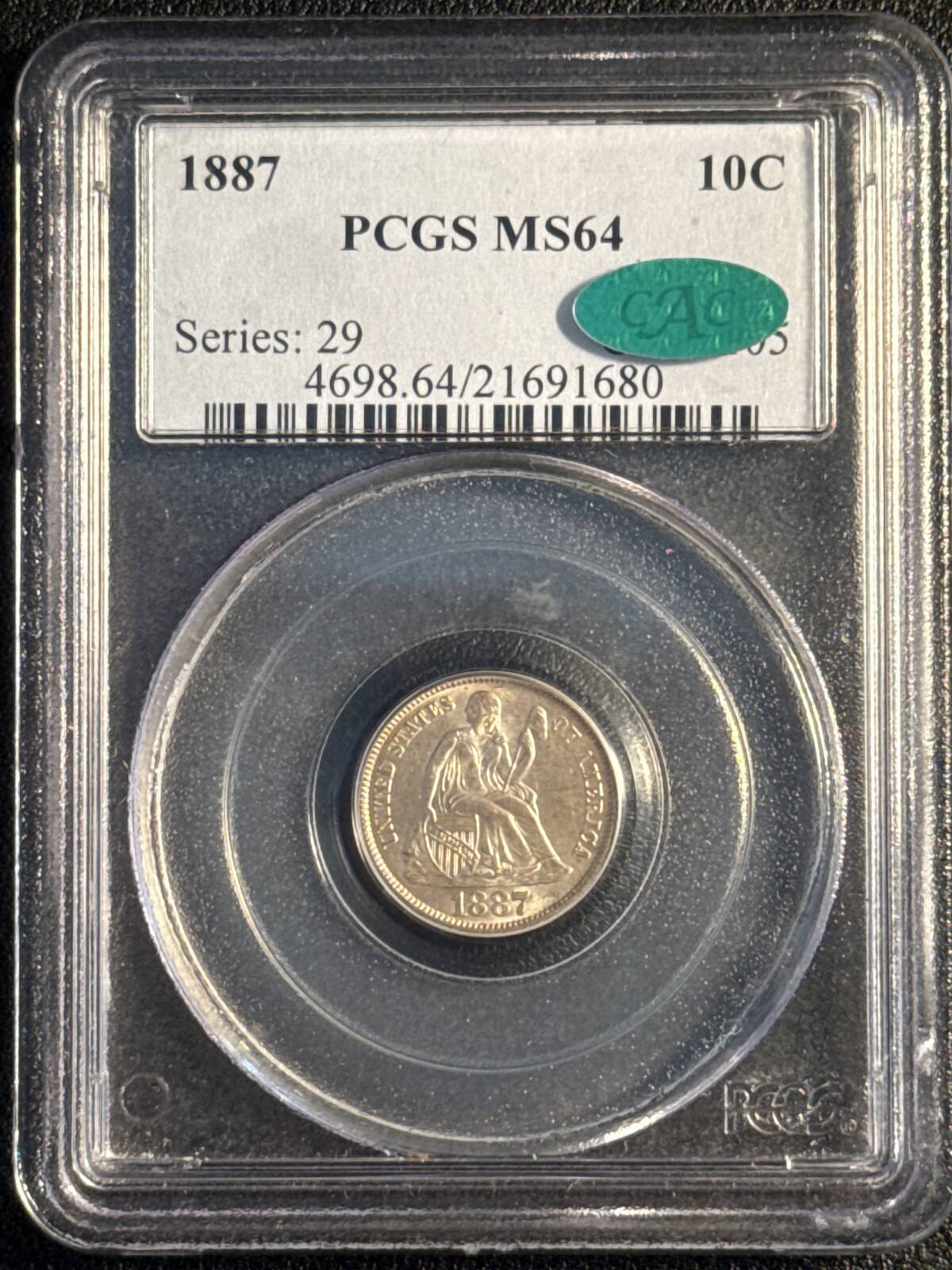Collectors Corner - 1887 10C MS64 PCGS - #69692903