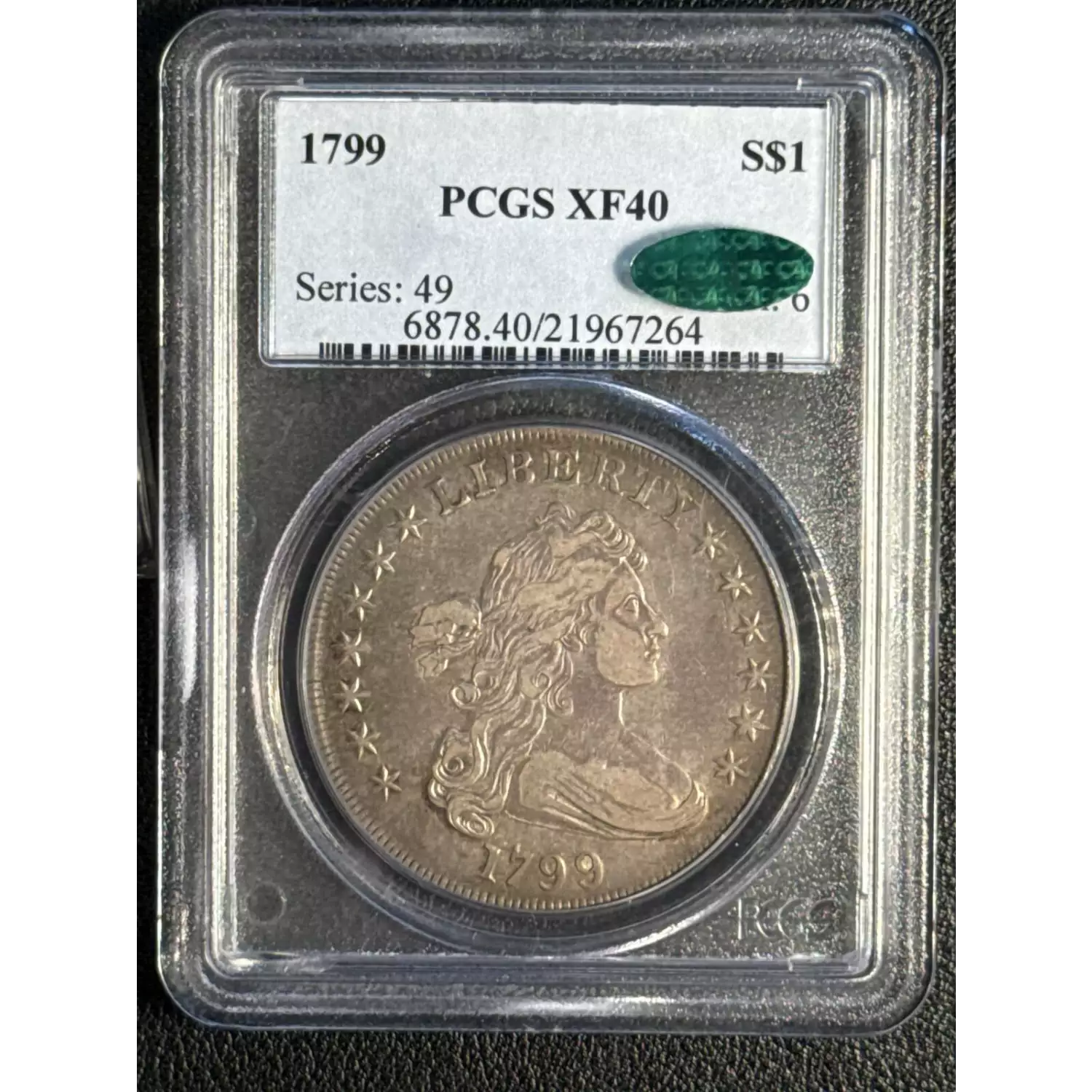 1799 Silver Dollars Draped Bust PCGS XF-40 CAC - Brian Timmons Rare Coin