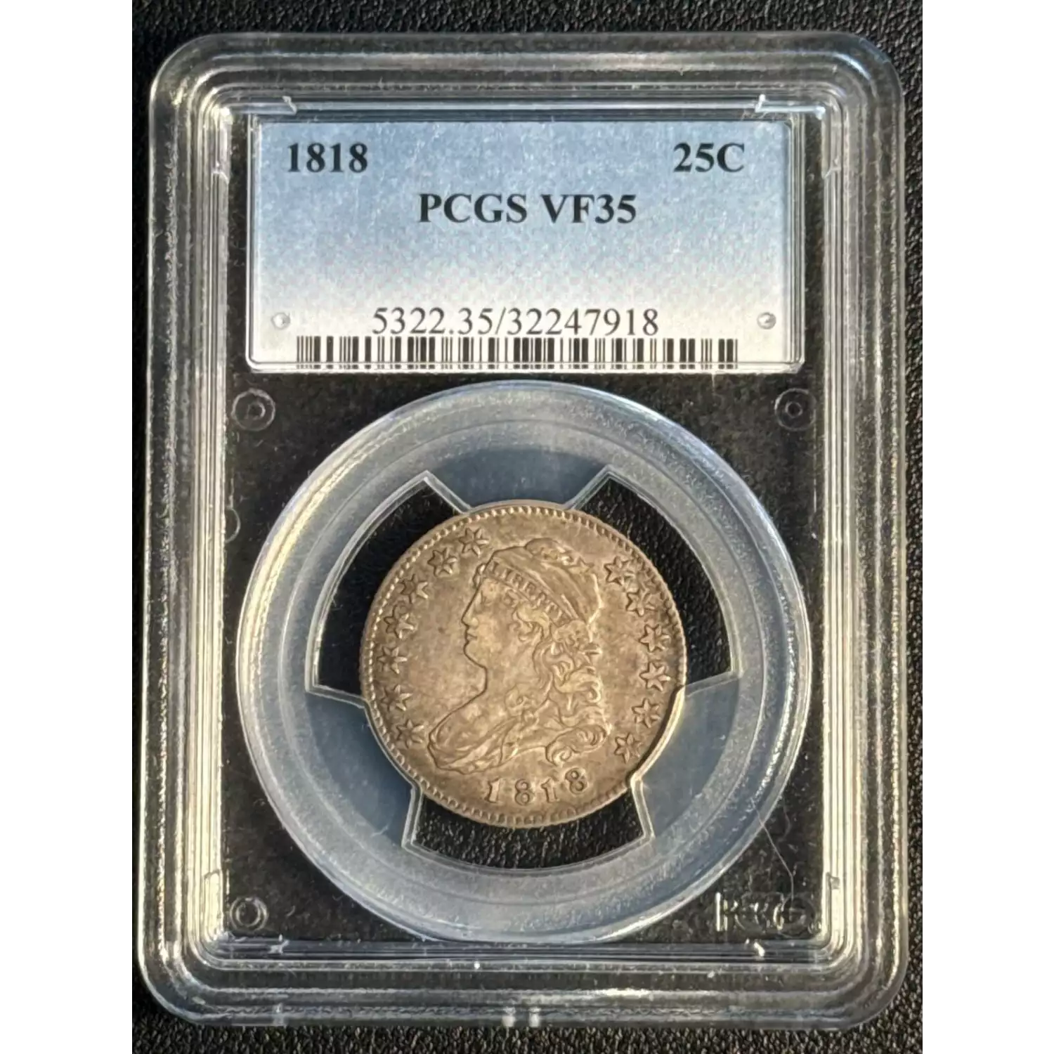 1818 Capped Bust Quarter Dollars PCGS VF-35 - Brian Timmons Rare Coin