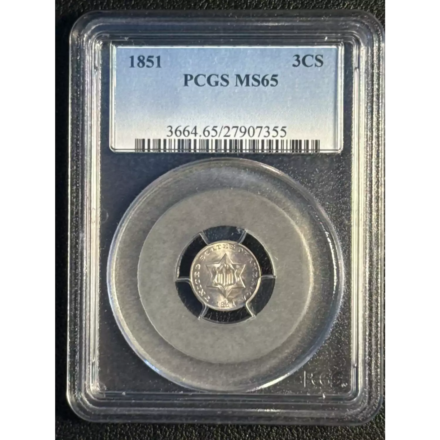 1851 Silver Three Cent Piece - Trime PCGS MS-65 - Brian Timmons Rare Coin