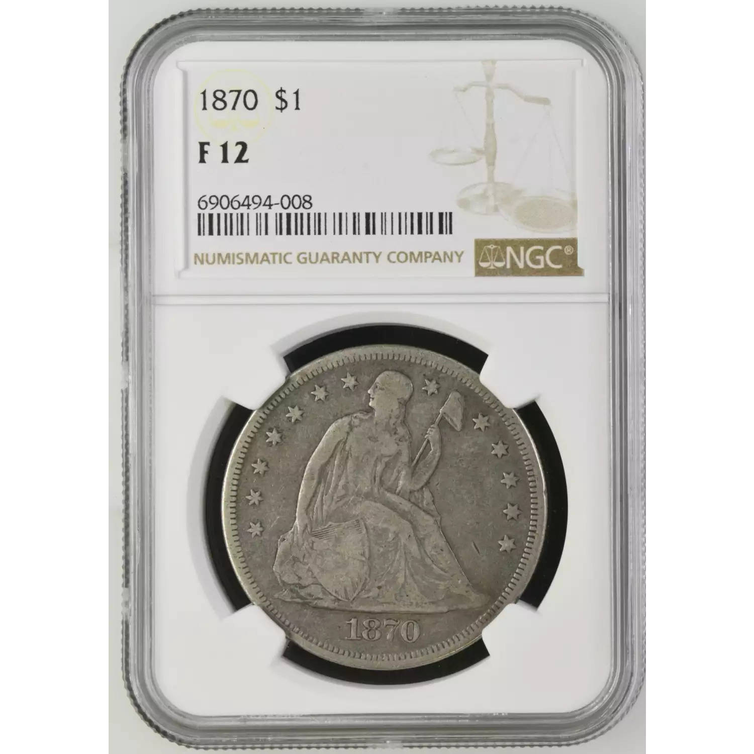 1870 Liberty Seated Silver Dollars NGC F-12 - Brian Timmons Rare Coin
