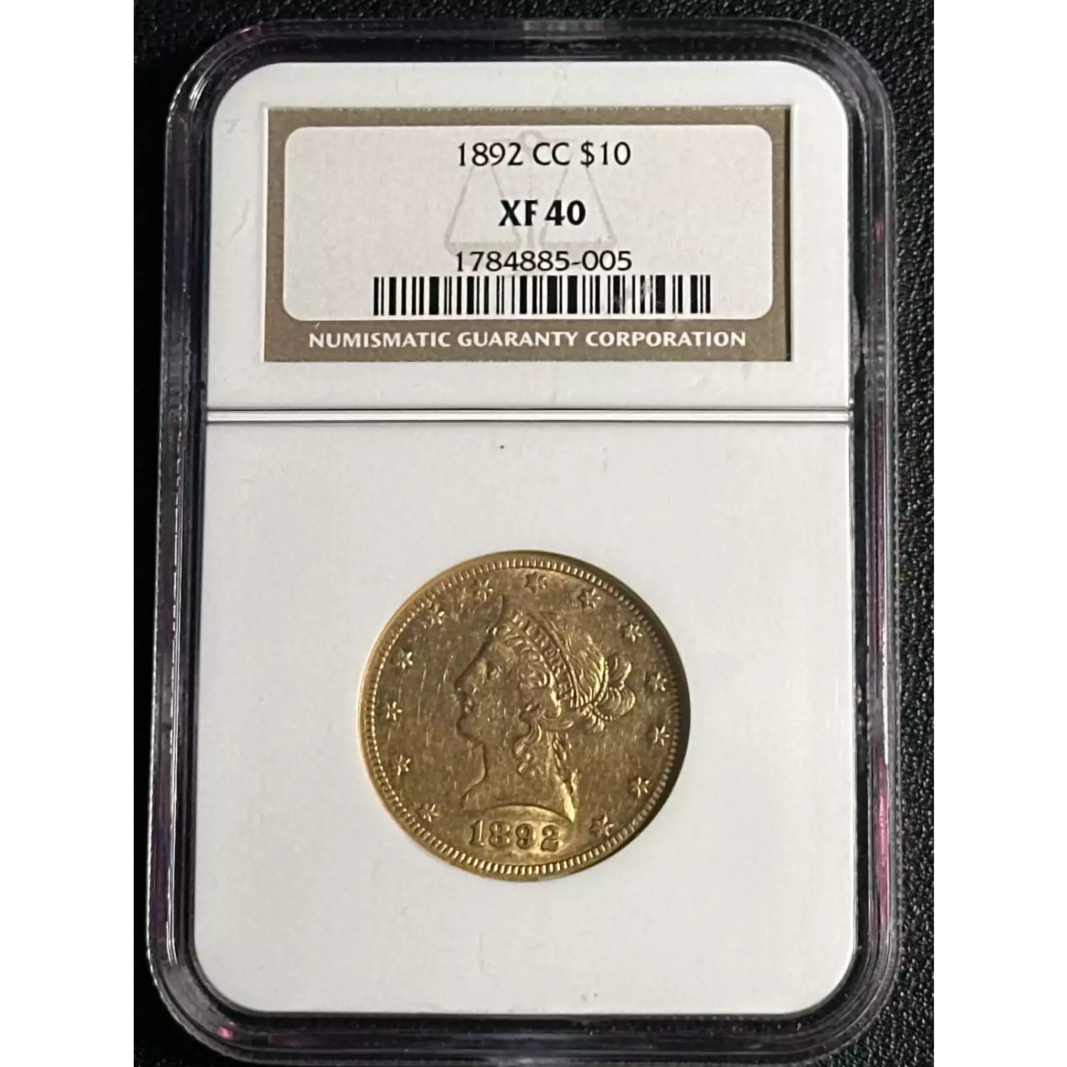 1892-CC Gold Eagles Liberty Head NGC XF-40 - Brian Timmons Rare Coin