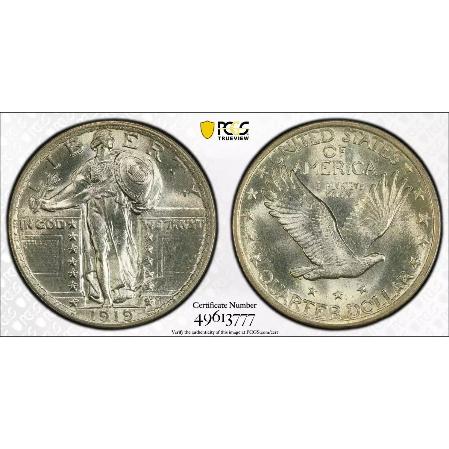 1919 Quarter Dollars Standing Liberty Quarter PCGS MS-65 - Brian ...
